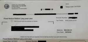 FTB Final Notice Before Levy and Lien: What to Do - Choice Tax Relief