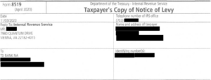 IRS Form 8519: What To Do If You Receive a Notice of Levy - Choice Tax ...